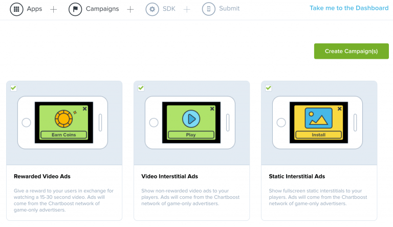 Chartboost – Setup your Account and add your Apps – Shatter-Box