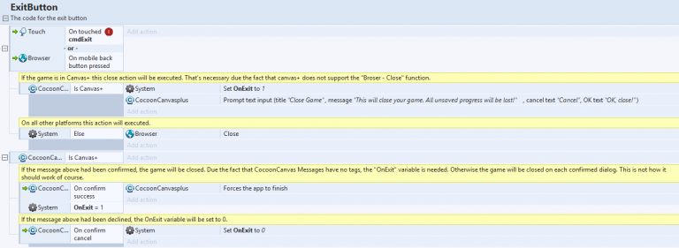 CocoonIO - Make a "On Exit" message in Construct 2 | Shatter-Box